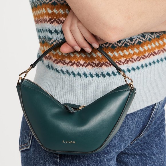 S Joon | Bags | S Joon Nwt Calfskin Leather Mini Tulip Teal Vintage ...
